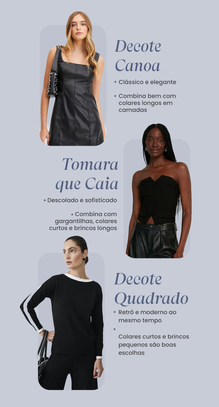 Listamos os melhores acessórios para estes 9 tipos de decote